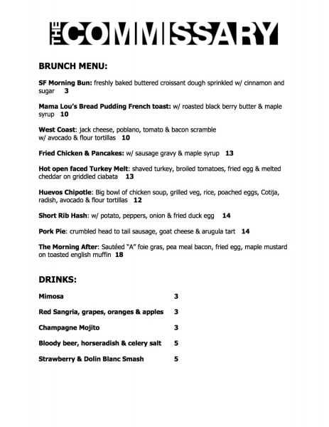 Chef David McMillan rolls out new brunch menu at the Commissary ...