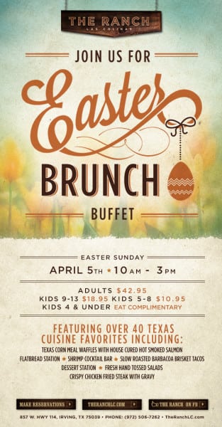 Easter Brunch will be hoppin' at The Ranch at Las Colinas next Sunday ...