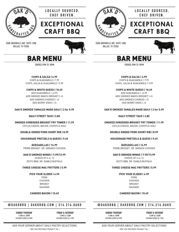 Oak'd BBQ opens today, bringing uncommonly good BBQ to Dallas' core ...